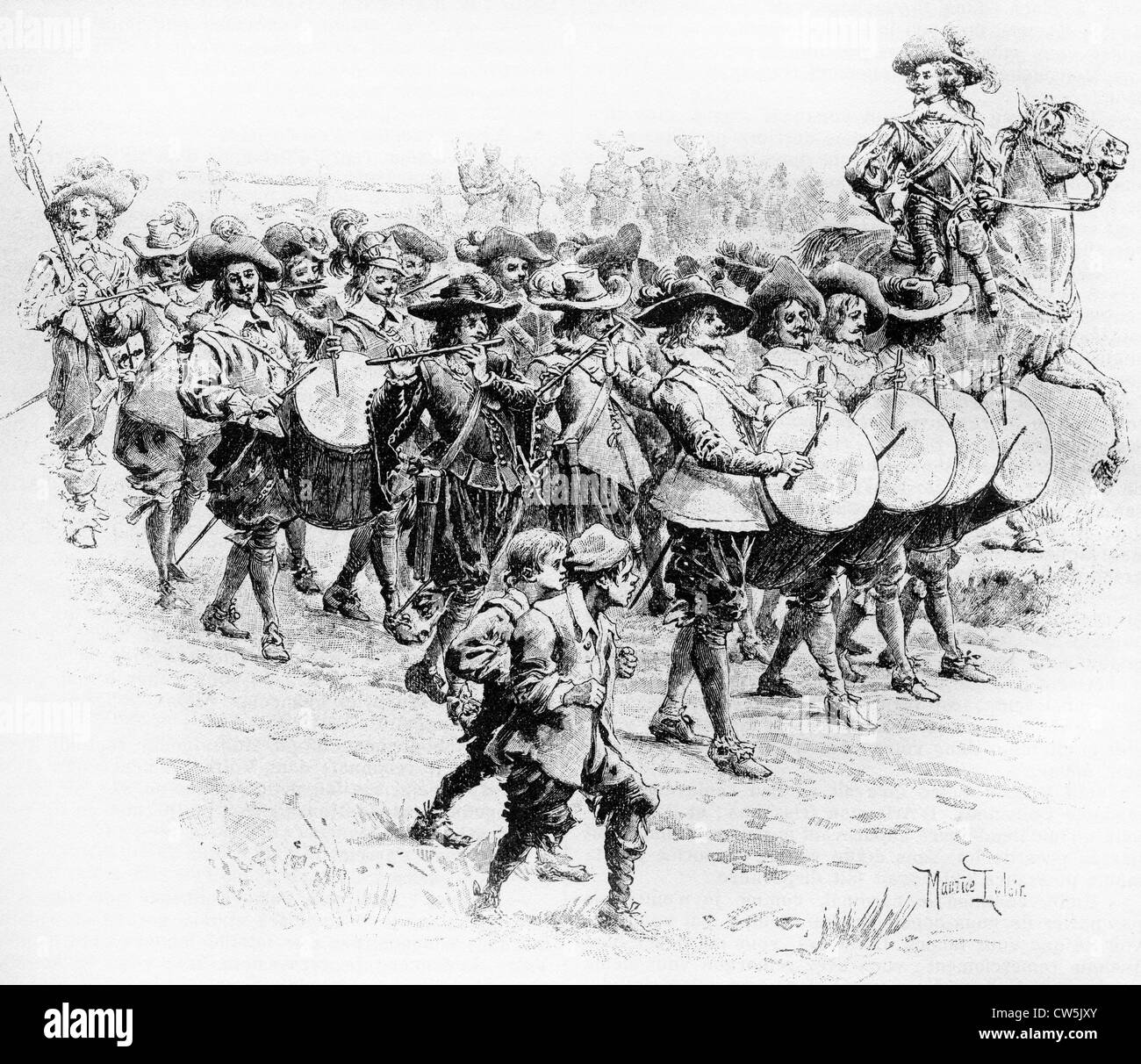 The Three Musketeers. Engraving 19th C Stock Photo - Alamy