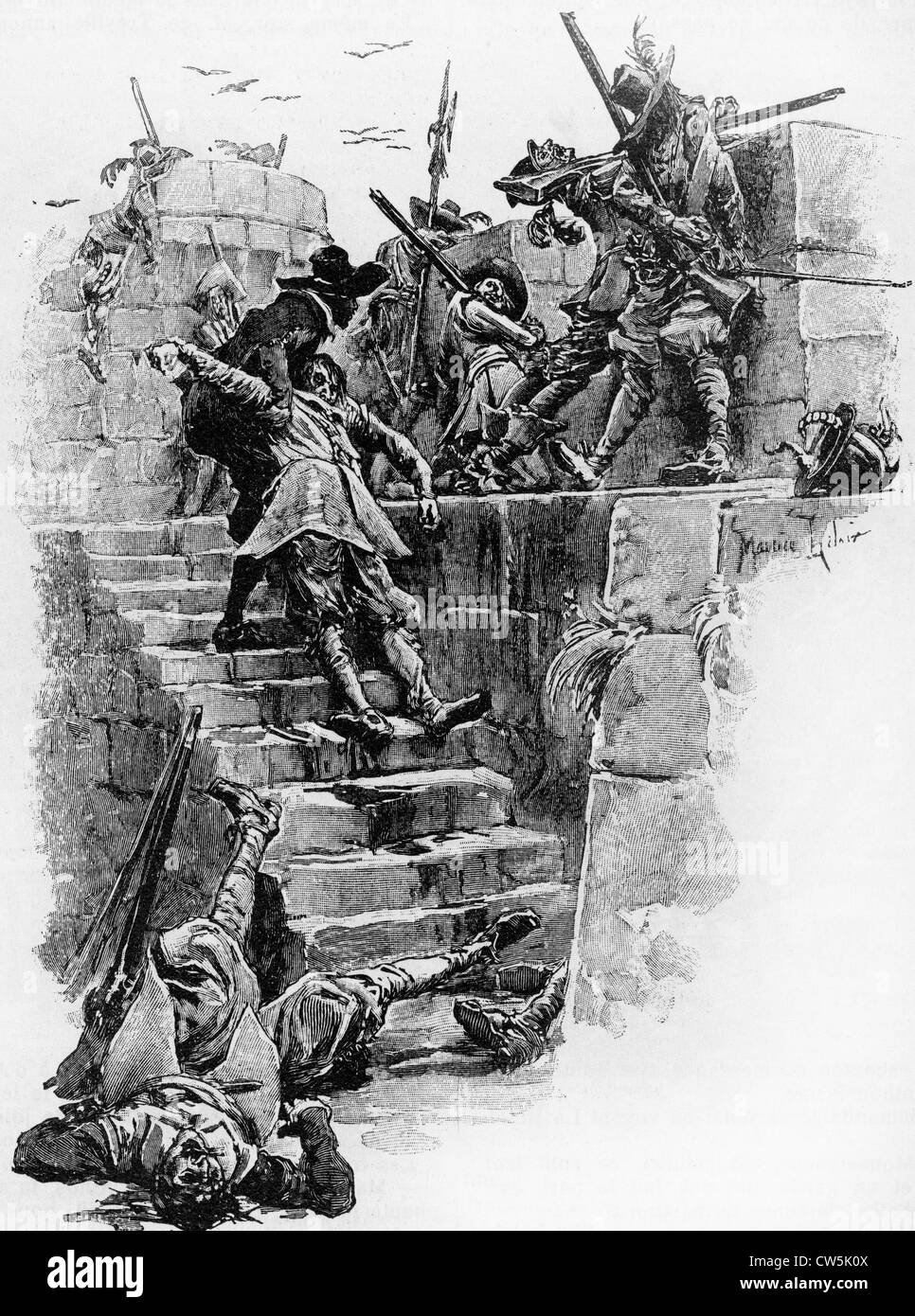 The Three Musketeers. Engraving 19th C Stock Photo - Alamy