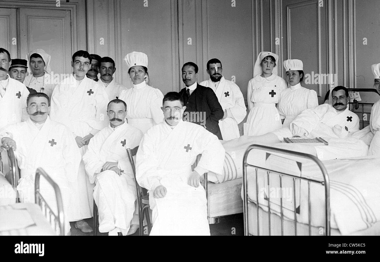 Hall of the japanese first-aid station in Paris Stock Photo - Alamy