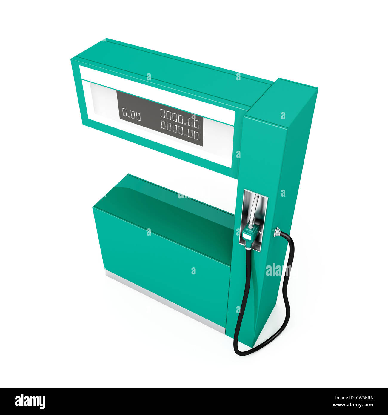 Green gasoline pump on white background. 3d image Stock Photo - Alamy