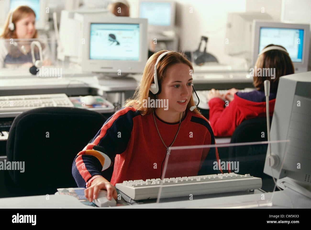 Computer lab students monitor hi-res stock photography and images - Alamy