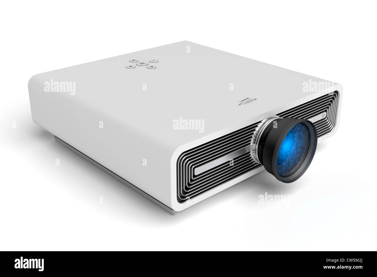 Modern projector on white background Stock Photo - Alamy