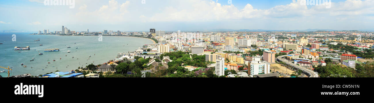Skyline of Pattaya from the view point. aerial view Stock Photo - Alamy