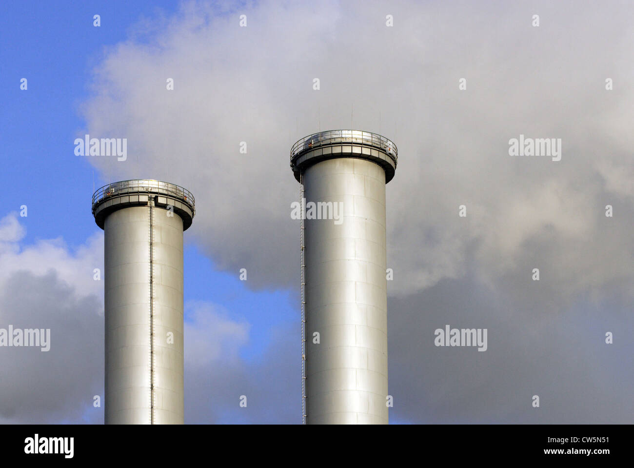 Berlin, factory chimneys Stock Photo - Alamy