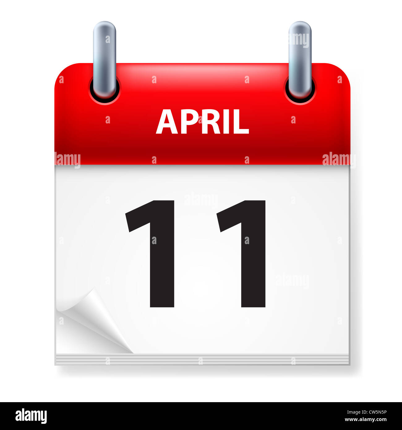 Eleventh in April Calendar icon on white background Stock Photo - Alamy
