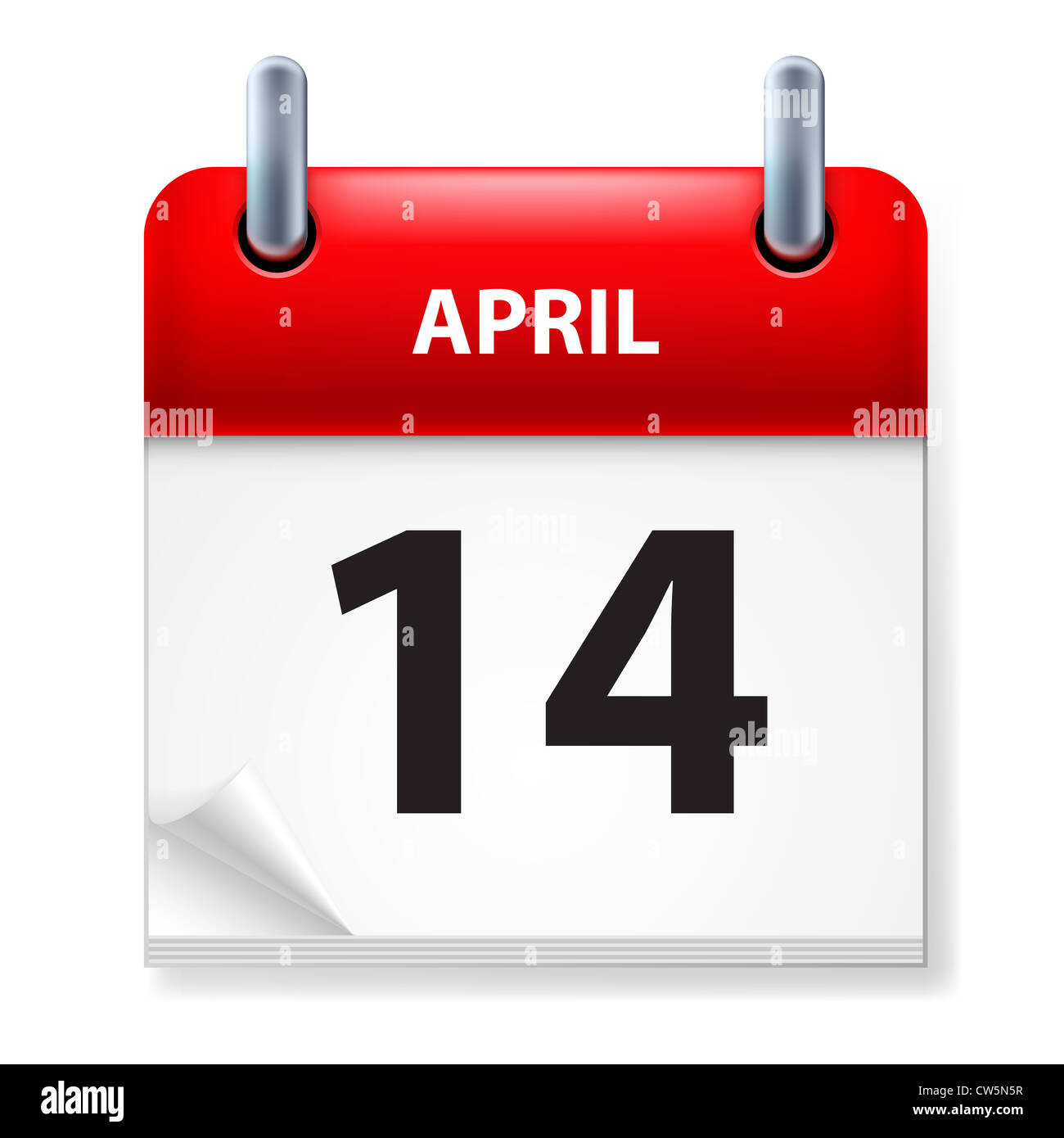 Fourteenth in April Calendar icon on white background Stock Photo - Alamy