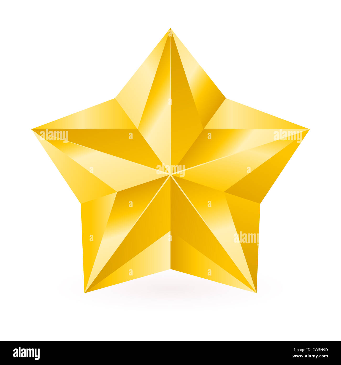 Shiny Gold Star. Form of the fifth. Illustration for design on white ...