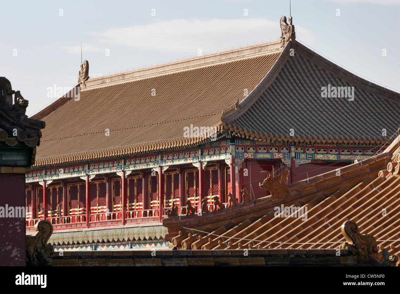 Beijing, roof of a building in the Forbidden City Stock Photo - Alamy