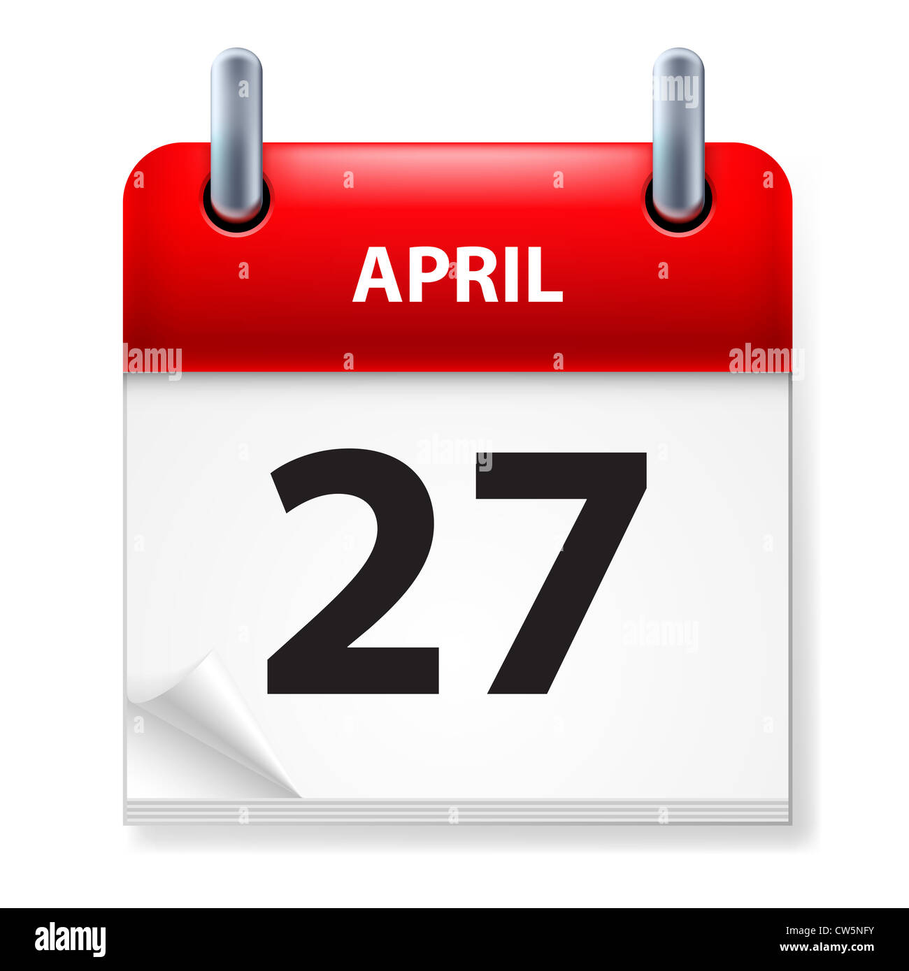 Twenty-seventh in April Calendar icon on white background Stock Photo ...