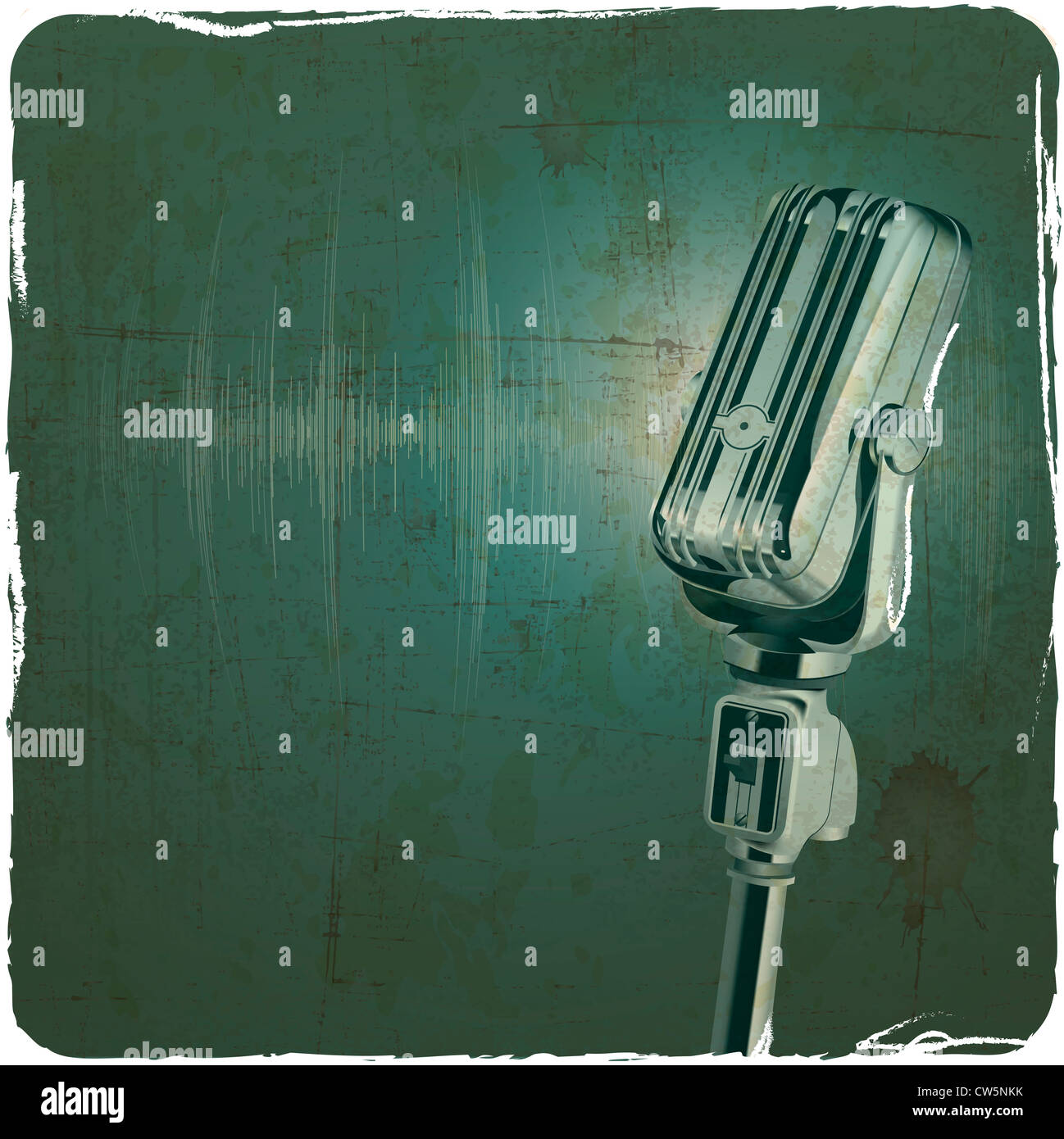 Microphone retro vintage grunge background Stock Photo - Alamy