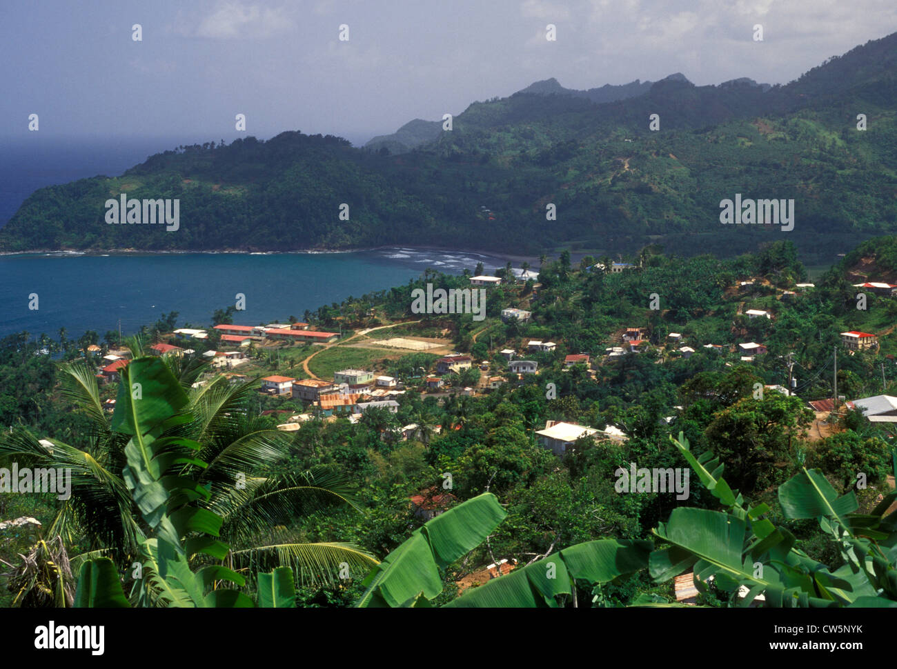 coastline, village of Castle Bruce, Castle Bruce, Dominica, West Indies ...