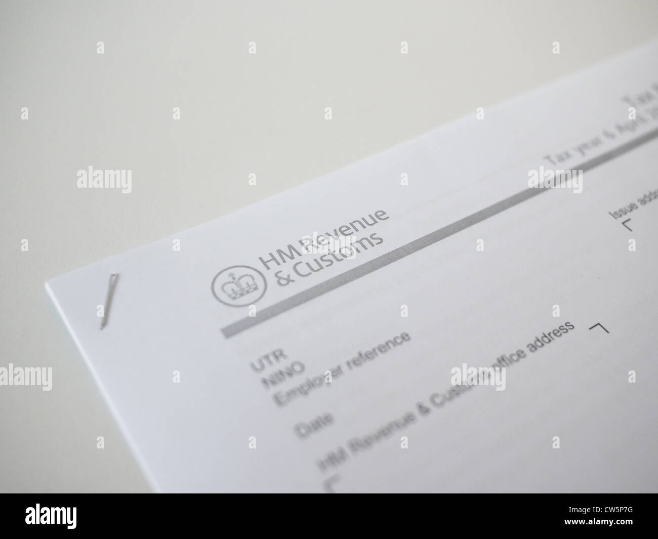 tax form HM revenue customs Stock Photo - Alamy