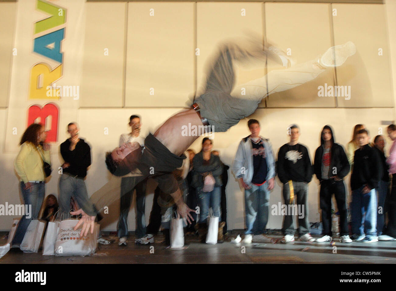 Breakdancers at the youth fair YOU 2005 Stock Photo - Alamy