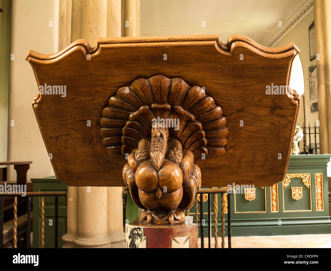 Turkey Lectern St. Andrews Church Boynton East Yorkshire UK Stock Photo ...