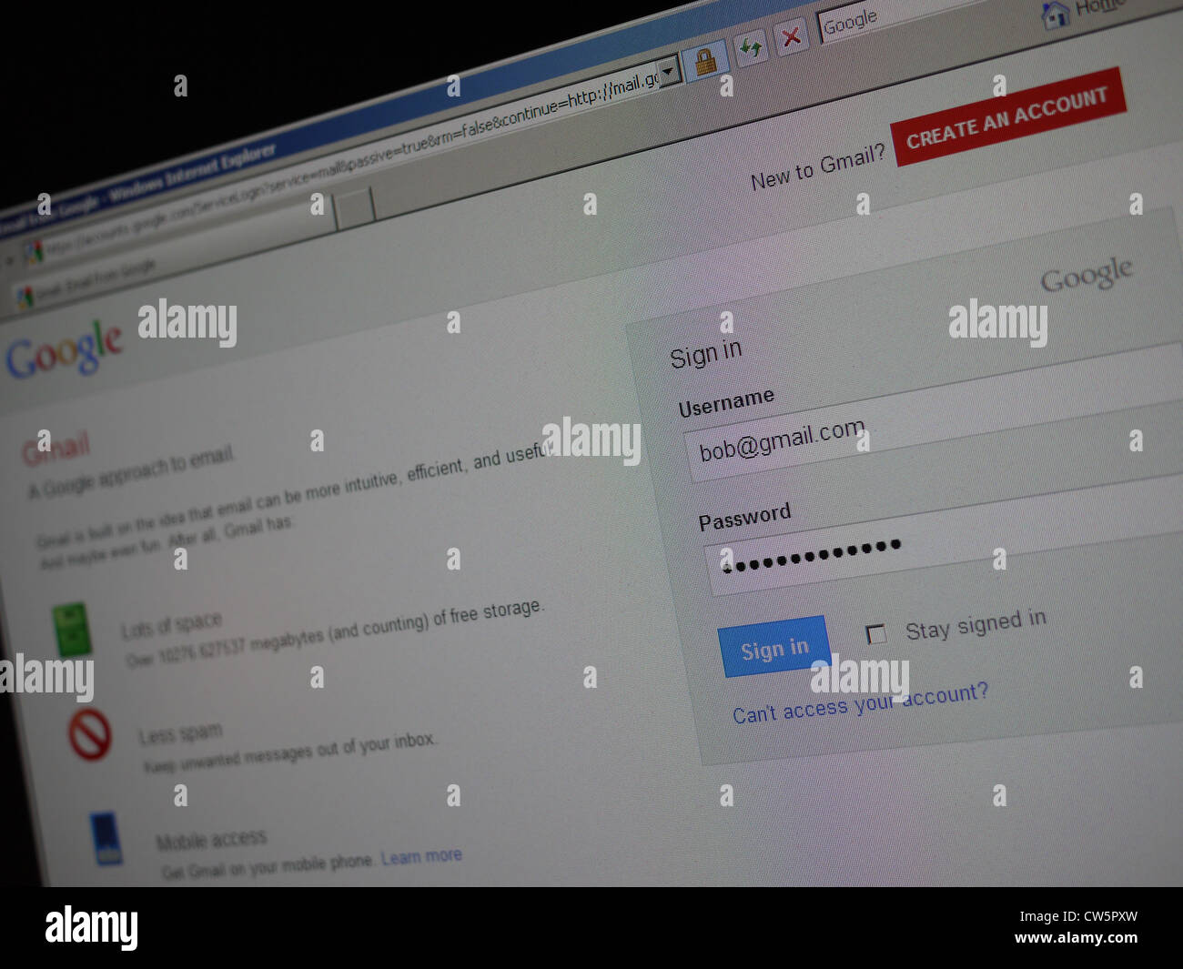 login gmail logon Stock Photo - Alamy