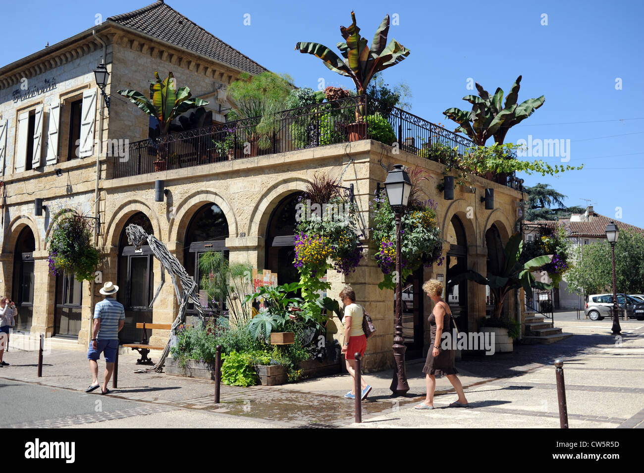 The small town of Prayssac in the Lot Region of South West France ...