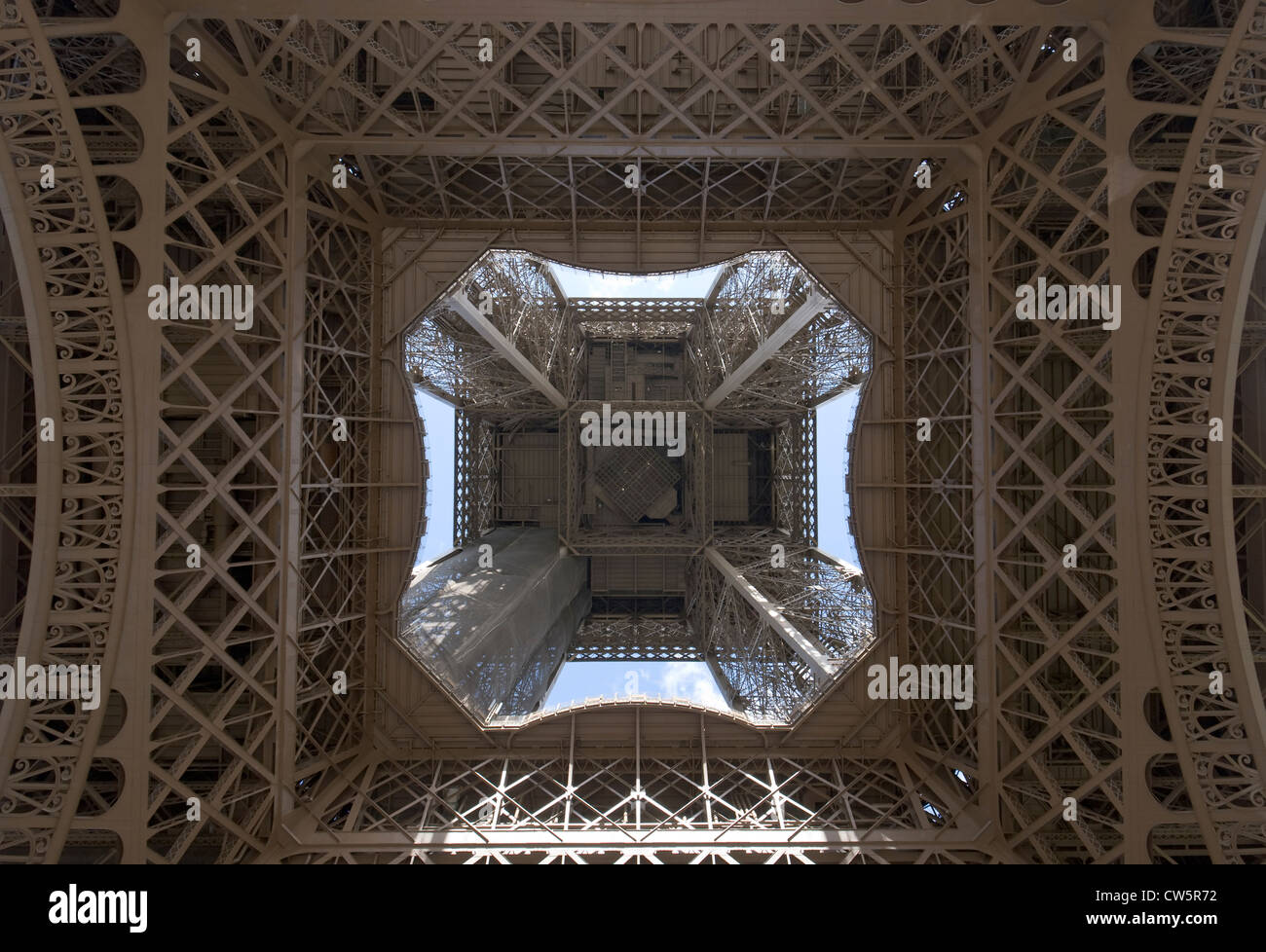 Tour Eiffel, first platform and second (higher) platform seen from ...