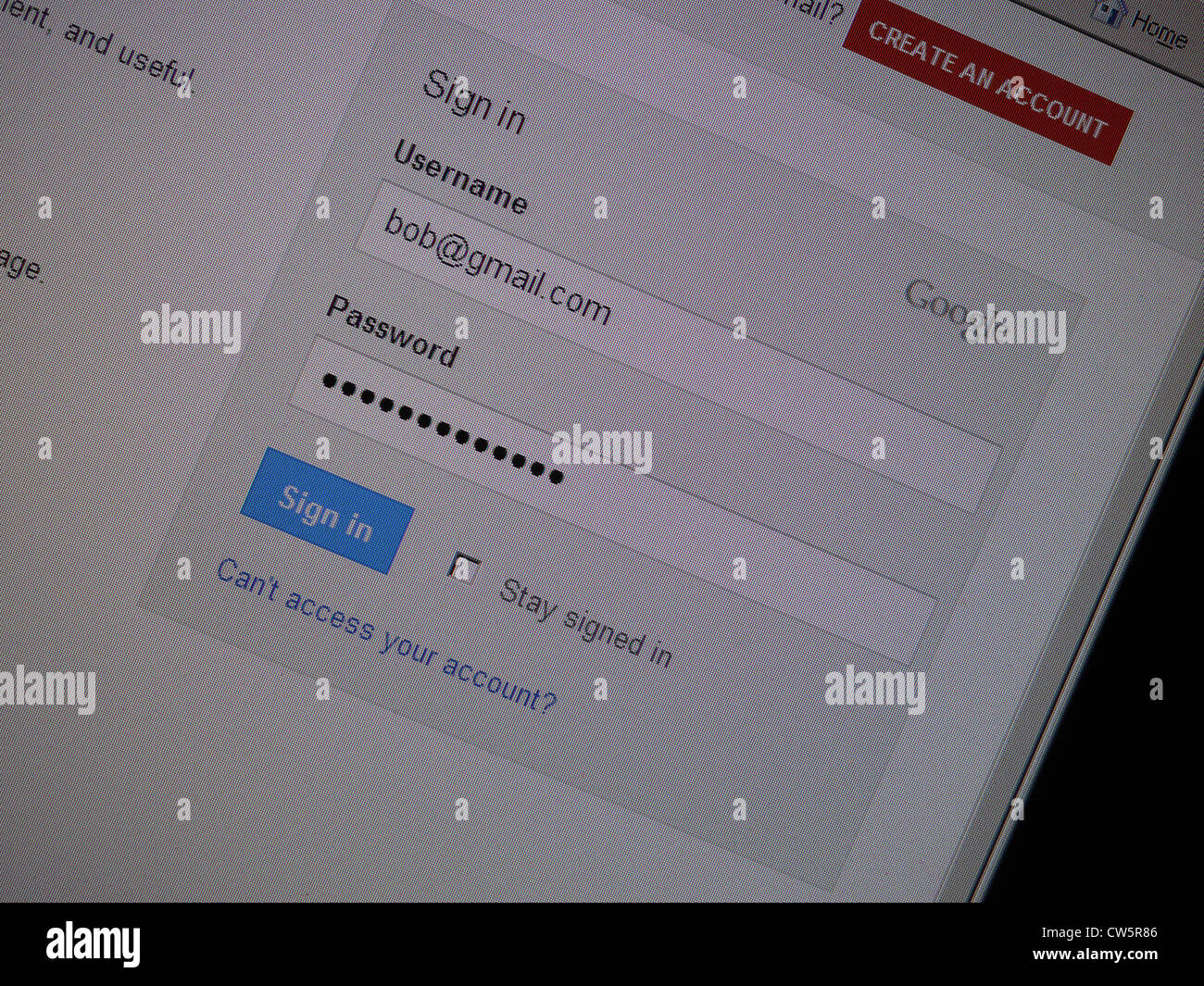 gmail login online Stock Photo - Alamy