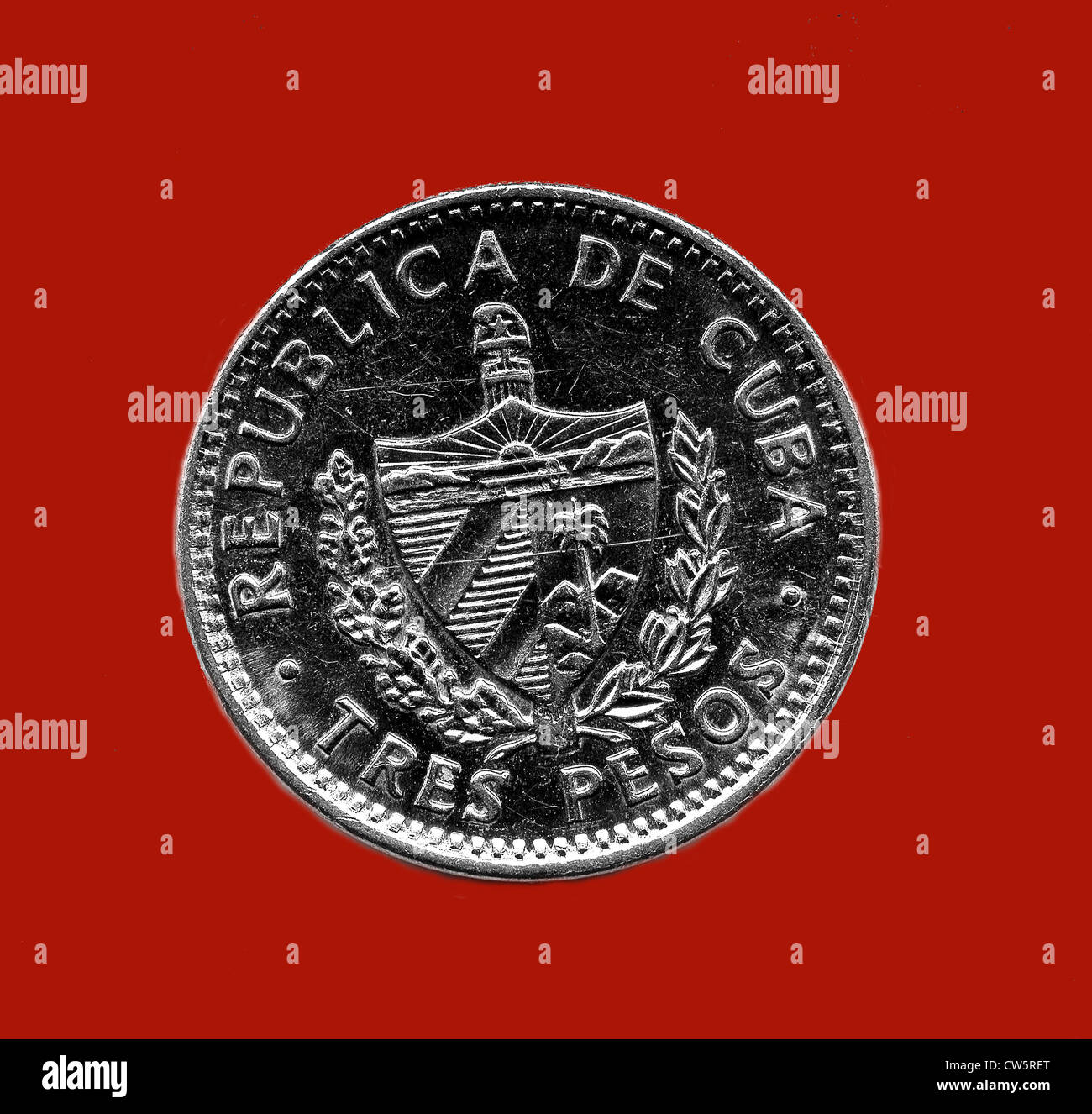 A 3 pesos coin Stock Photo - Alamy