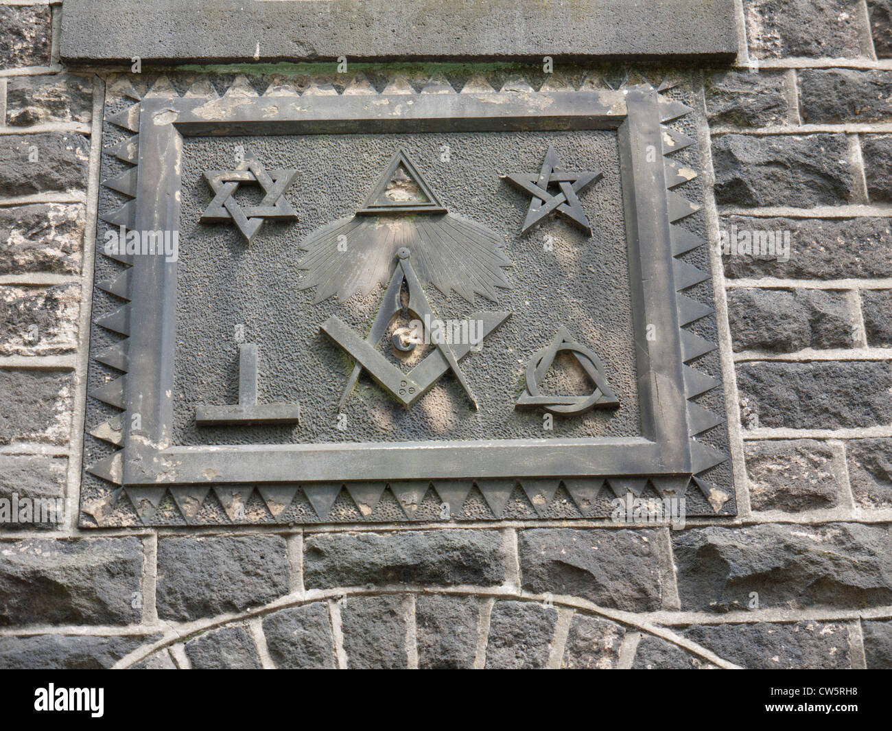 Masonic signs on stone, England. UK Stock Photo - Alamy