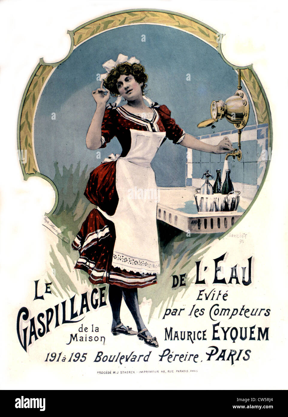 Advertising poster for water meters Stock Photo - Alamy