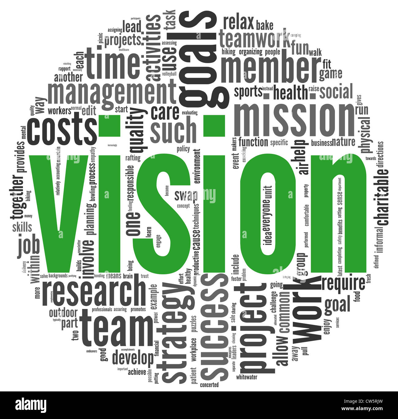 Vision and strategy concept in word tag cloud Stock Photo - Alamy