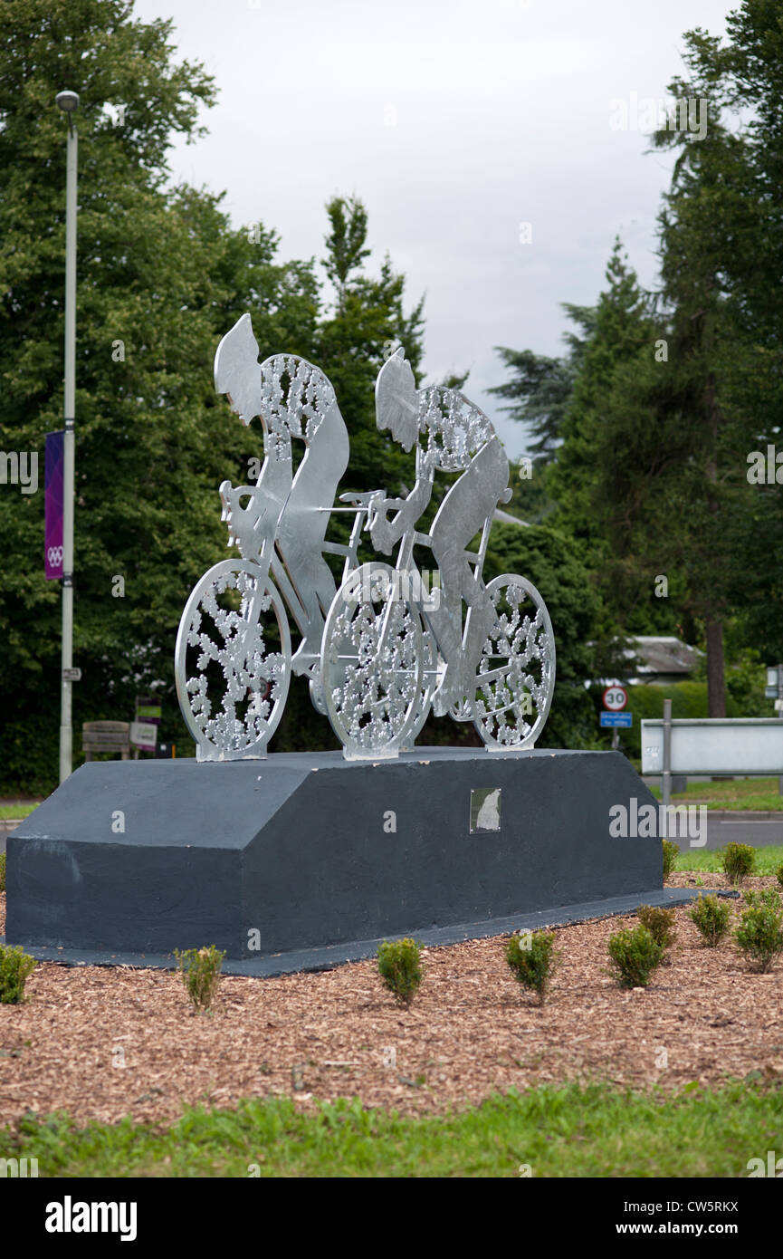 Aluminium cycle riders installed on a roundabout for the 2012 London ...