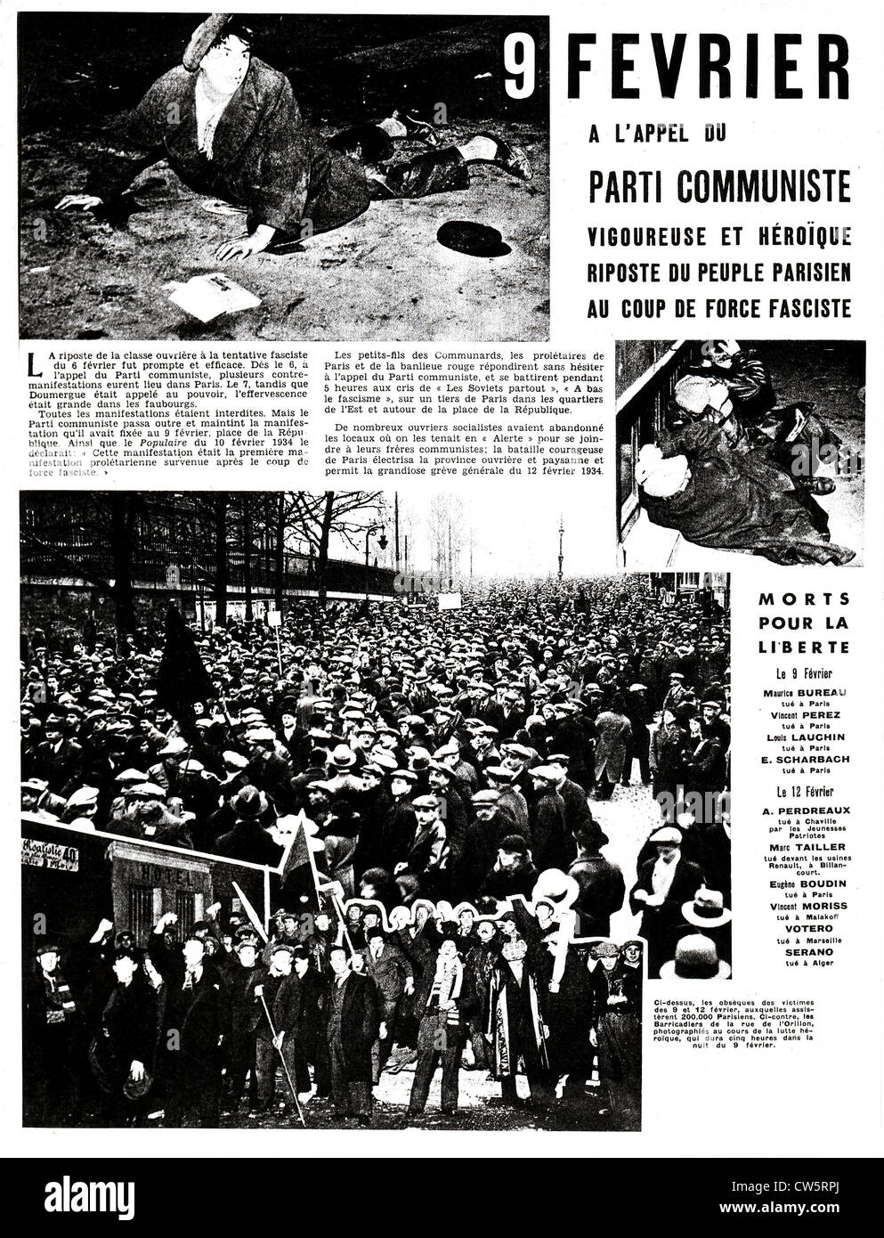 History of the February 1934 days Stock Photo - Alamy