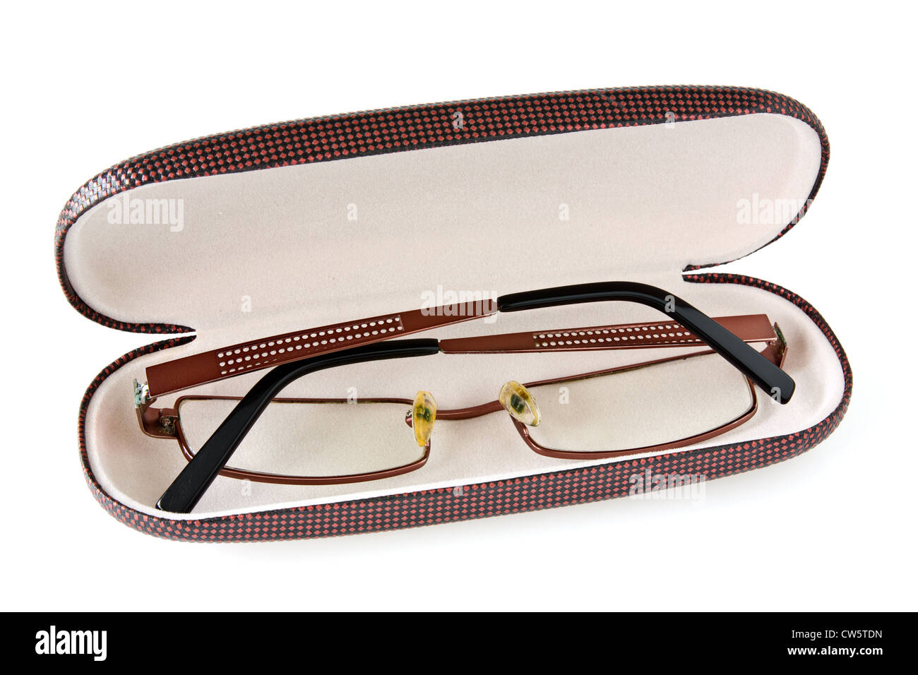 glasses in the case on a white background Stock Photo - Alamy