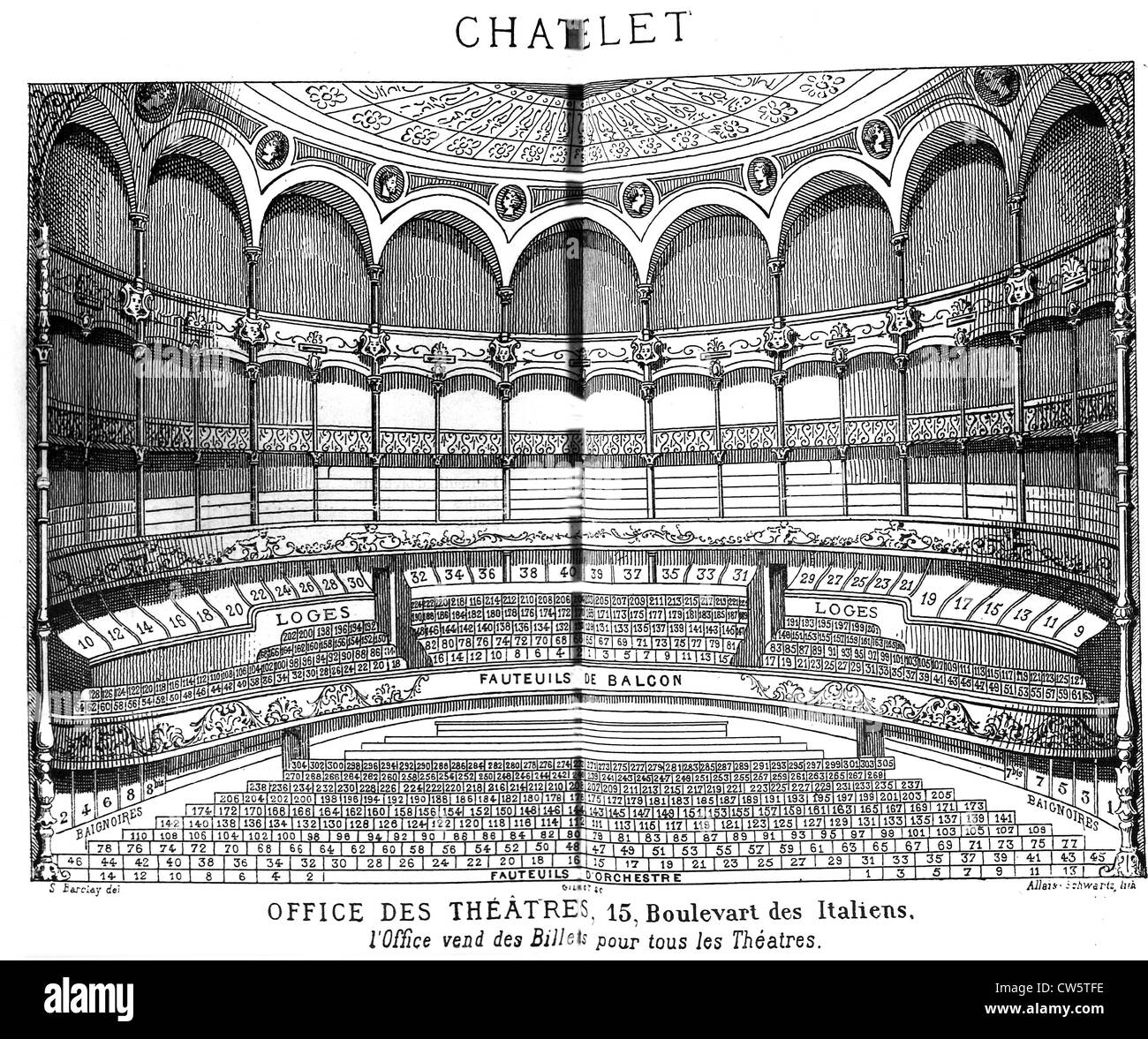 Paris. The Chatelet Theatre. in "Paris-Guide", 1867 edition Stock Photo ...
