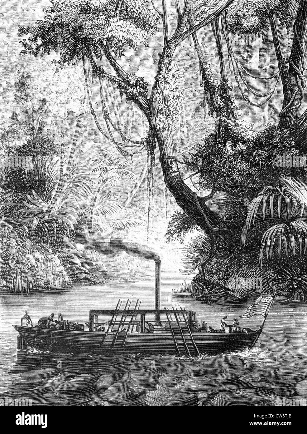 The first American steam ship Stock Photo - Alamy