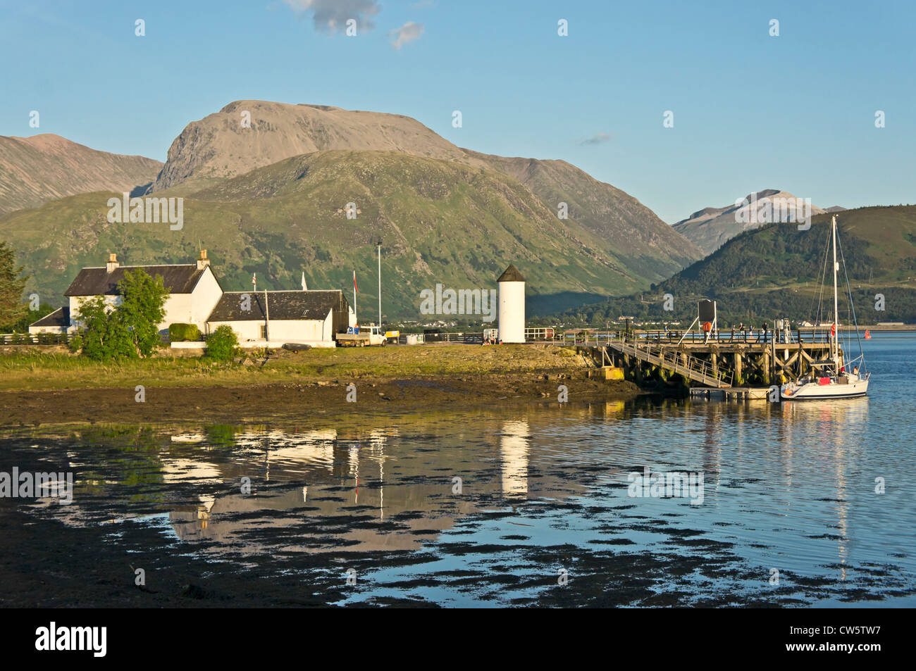 Entrance to Caledonian Canal at Corpach West Highlands of Scotland with ...