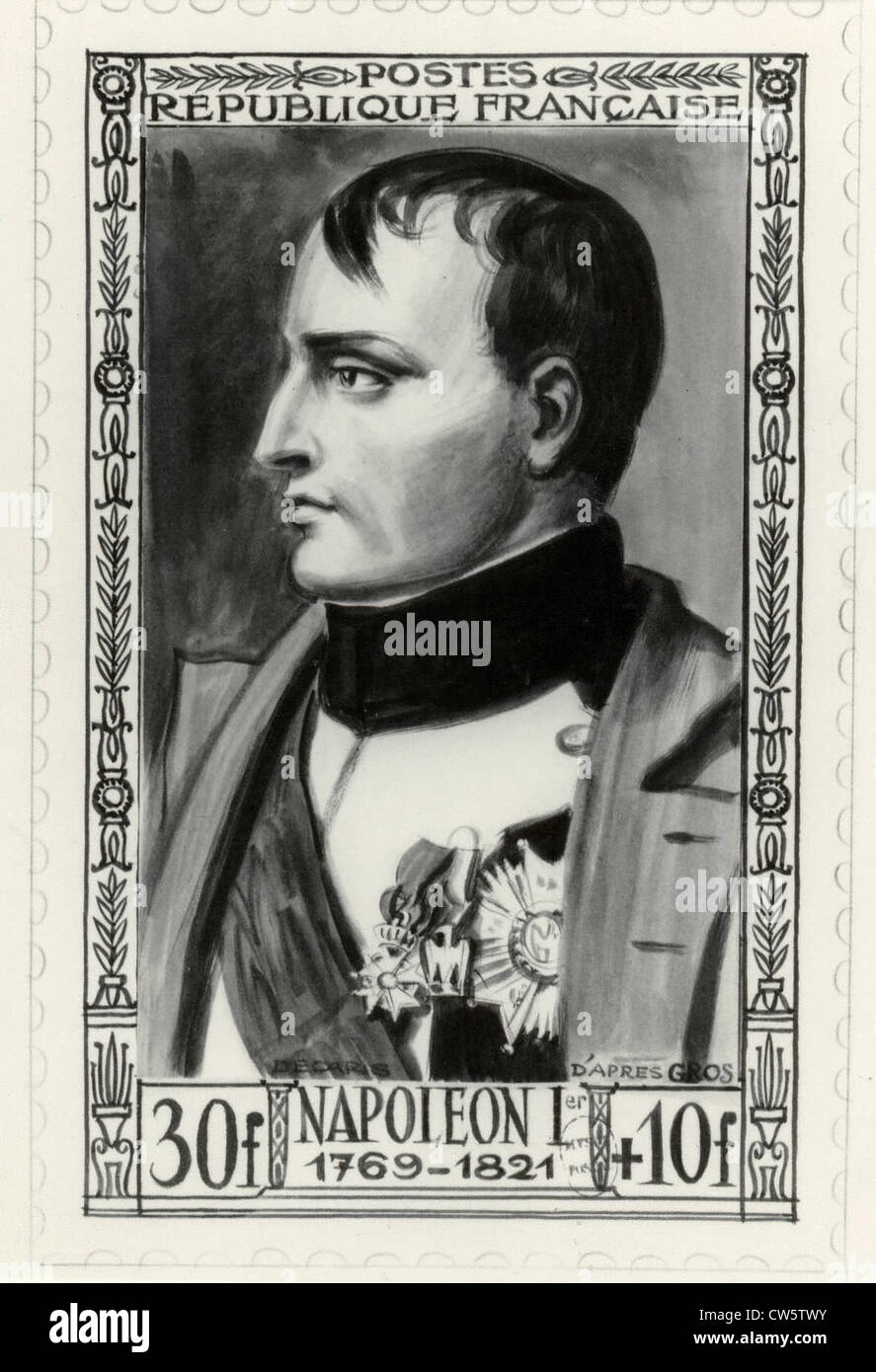 Model for a stamp bearing the portrait of Napoleon the First Stock ...
