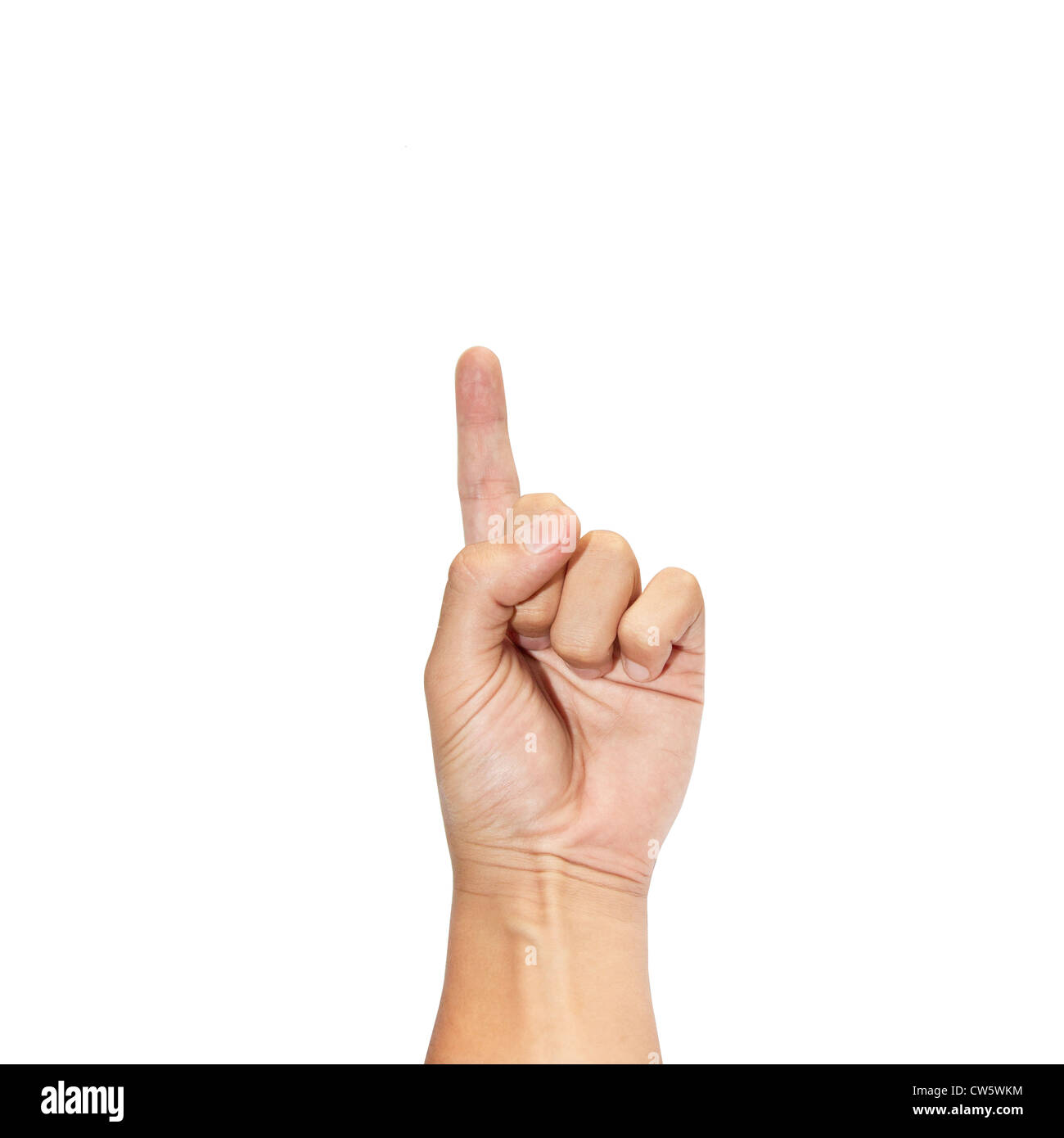 hand with finger up Stock Photo - Alamy
