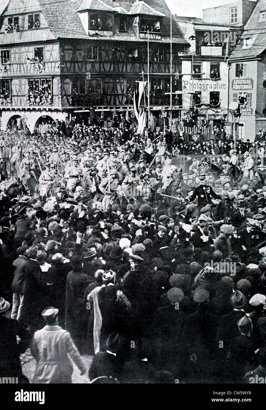 World War I. The 4th Army entering Strasbourg (Alsace, November 1918 ...