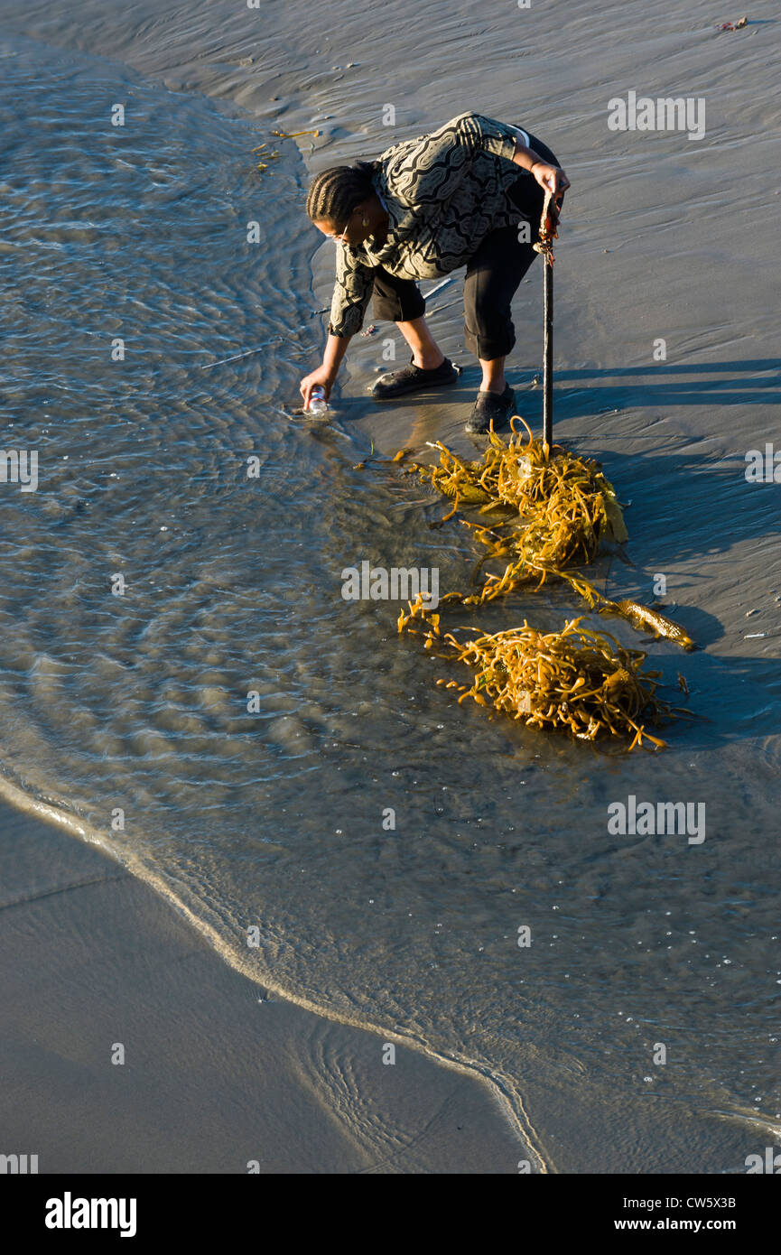 Woman taken water, Santa Monica Pier, Santa Monica, California Stock ...