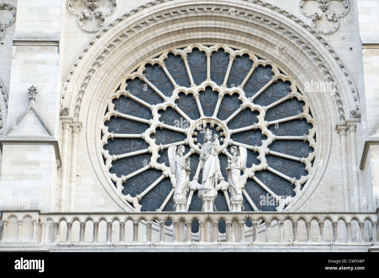 Notre Dame, rose window, Paris Stock Photo - Alamy