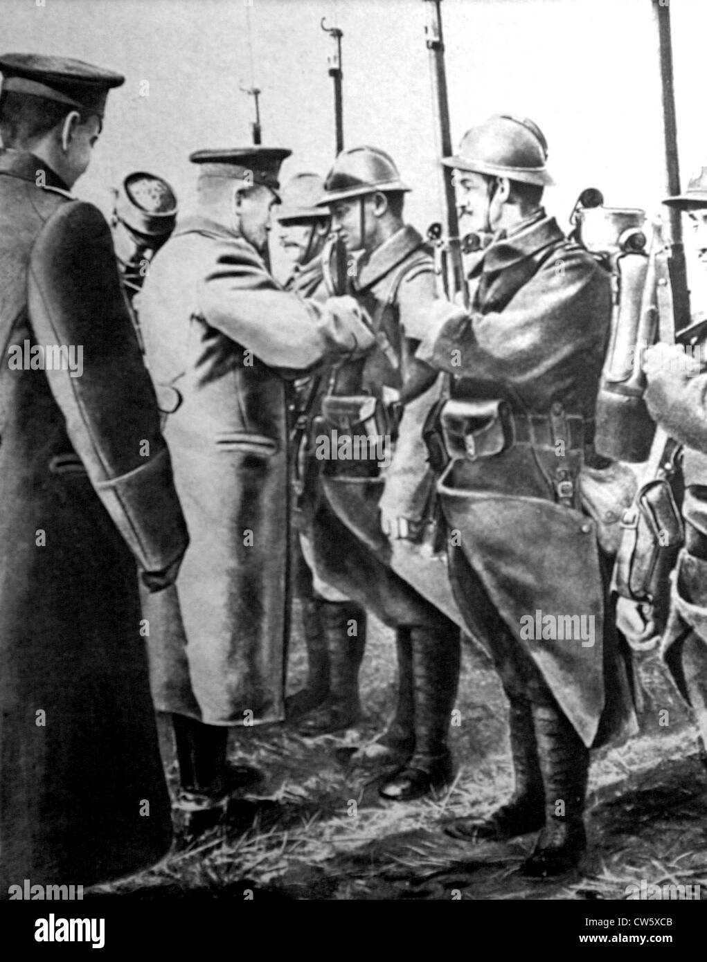World War I. General Gilinsky decorating Czech soldiers Stock Photo - Alamy