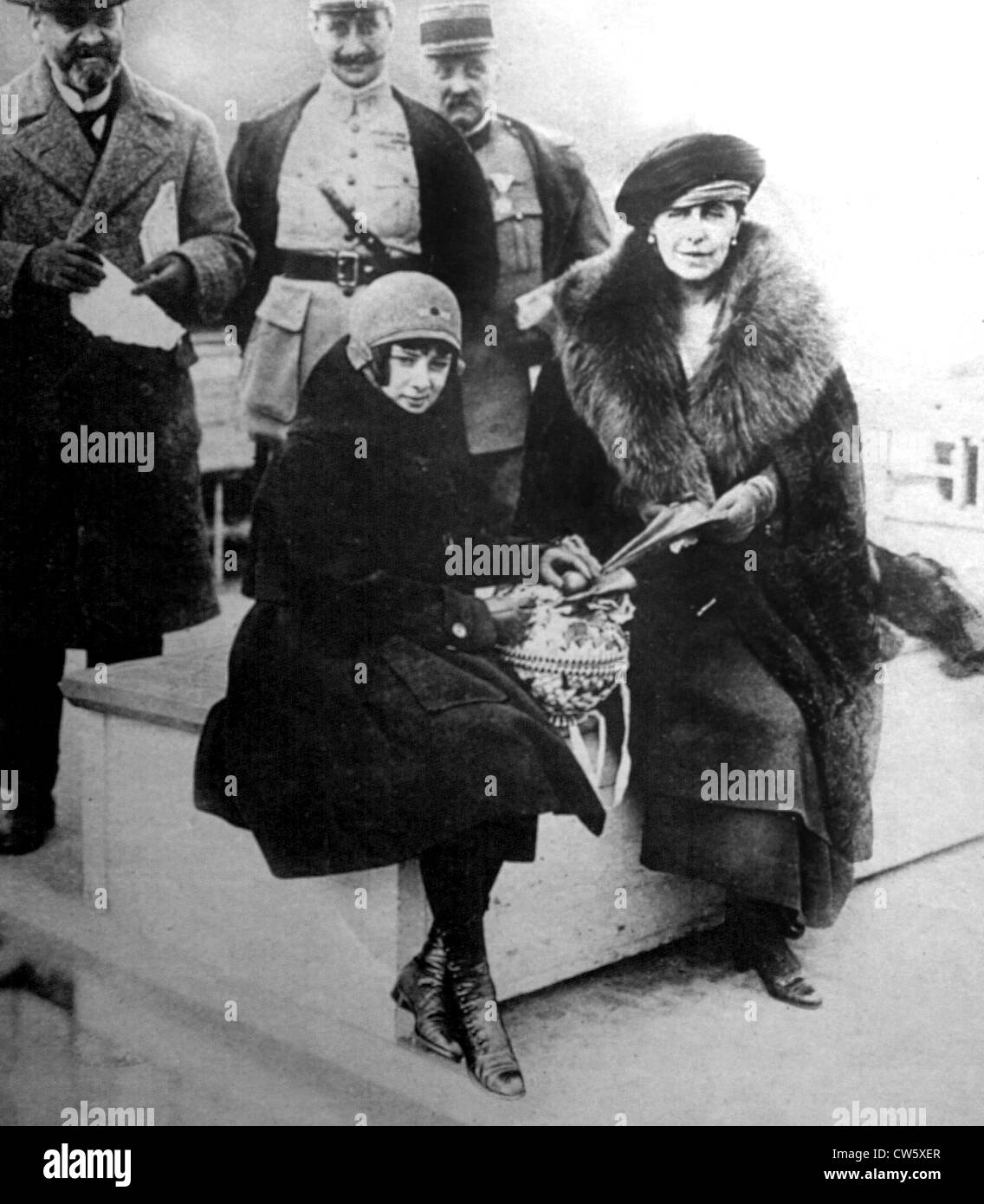 Queen Marie of Rumania and Princess Ileana on the Danube during their ...