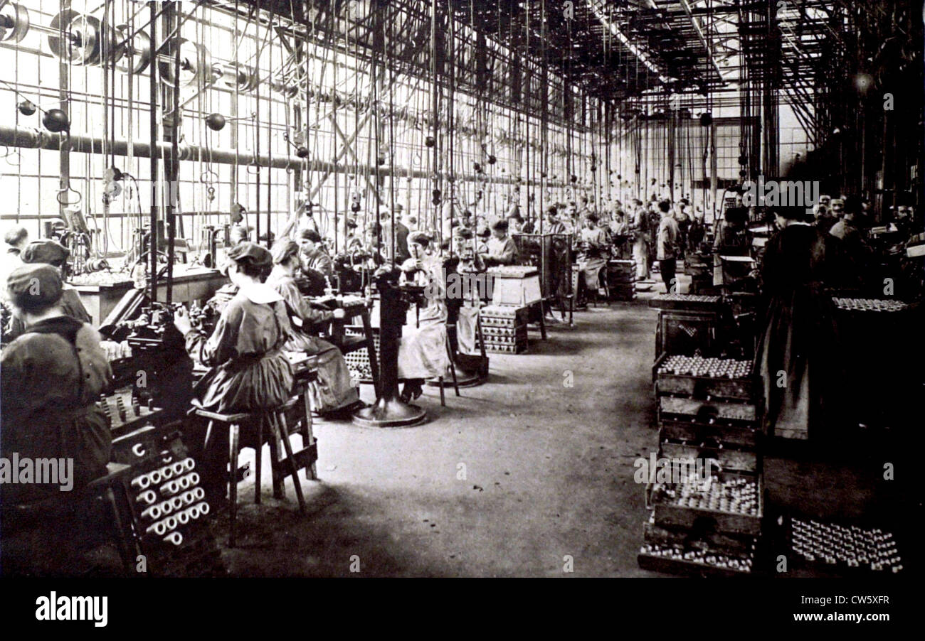 World War I. Manufacturing munitions at the Krupp factory Stock Photo ...