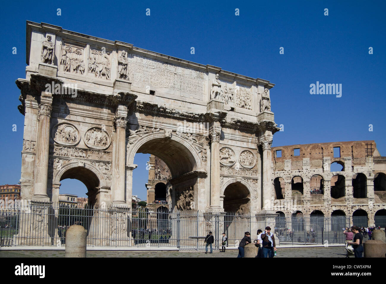 Hadrian's Arch and Colosseum Rome Italy EU Stock Photo - Alamy