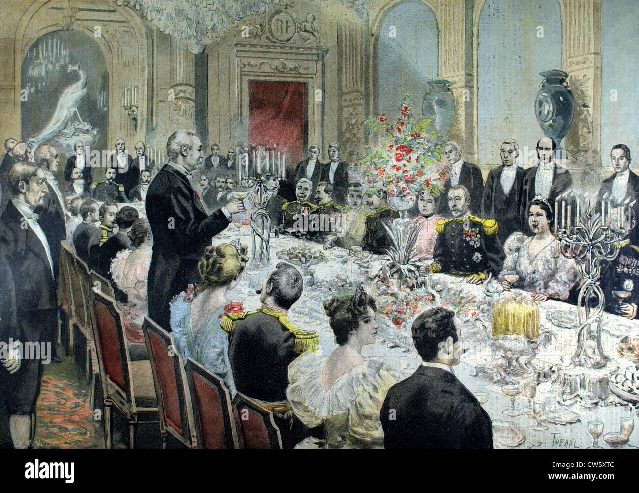 A dinner given at the Elysée Palace by French President Félix Faure in ...
