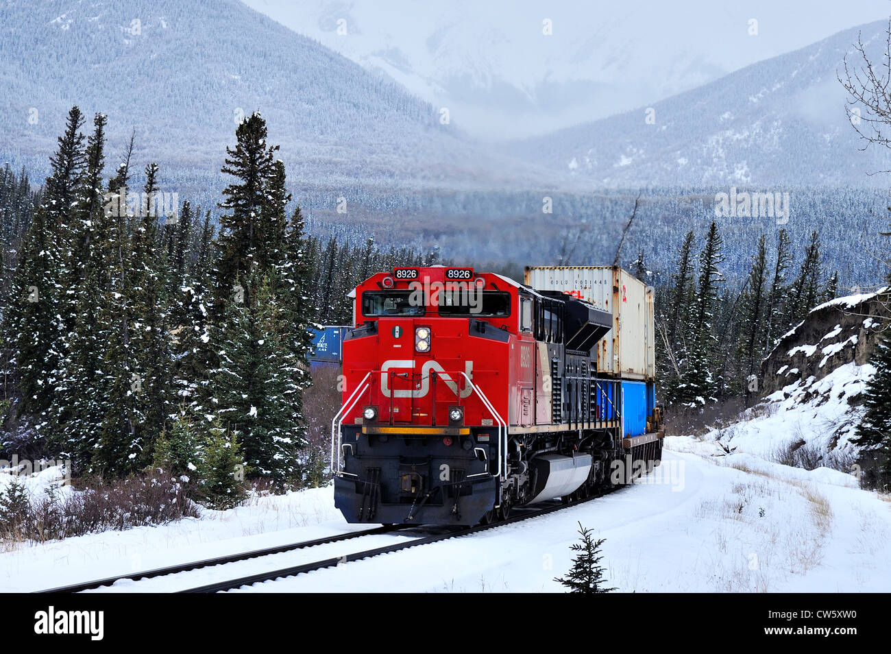 A Canadian National freight train Stock Photo - Alamy