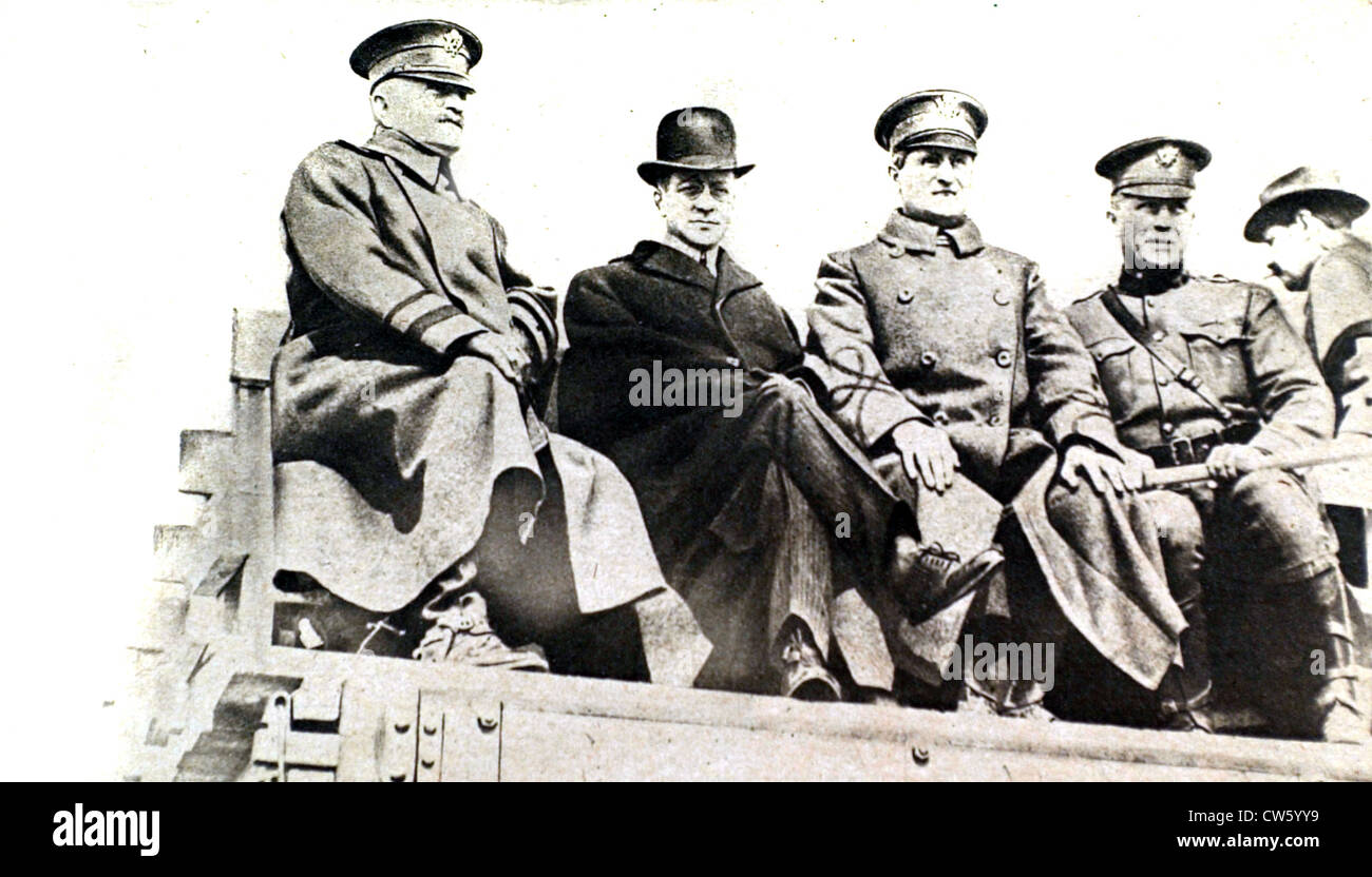 World War I. Newton. Baker, American Secretary of War, visiting the ...