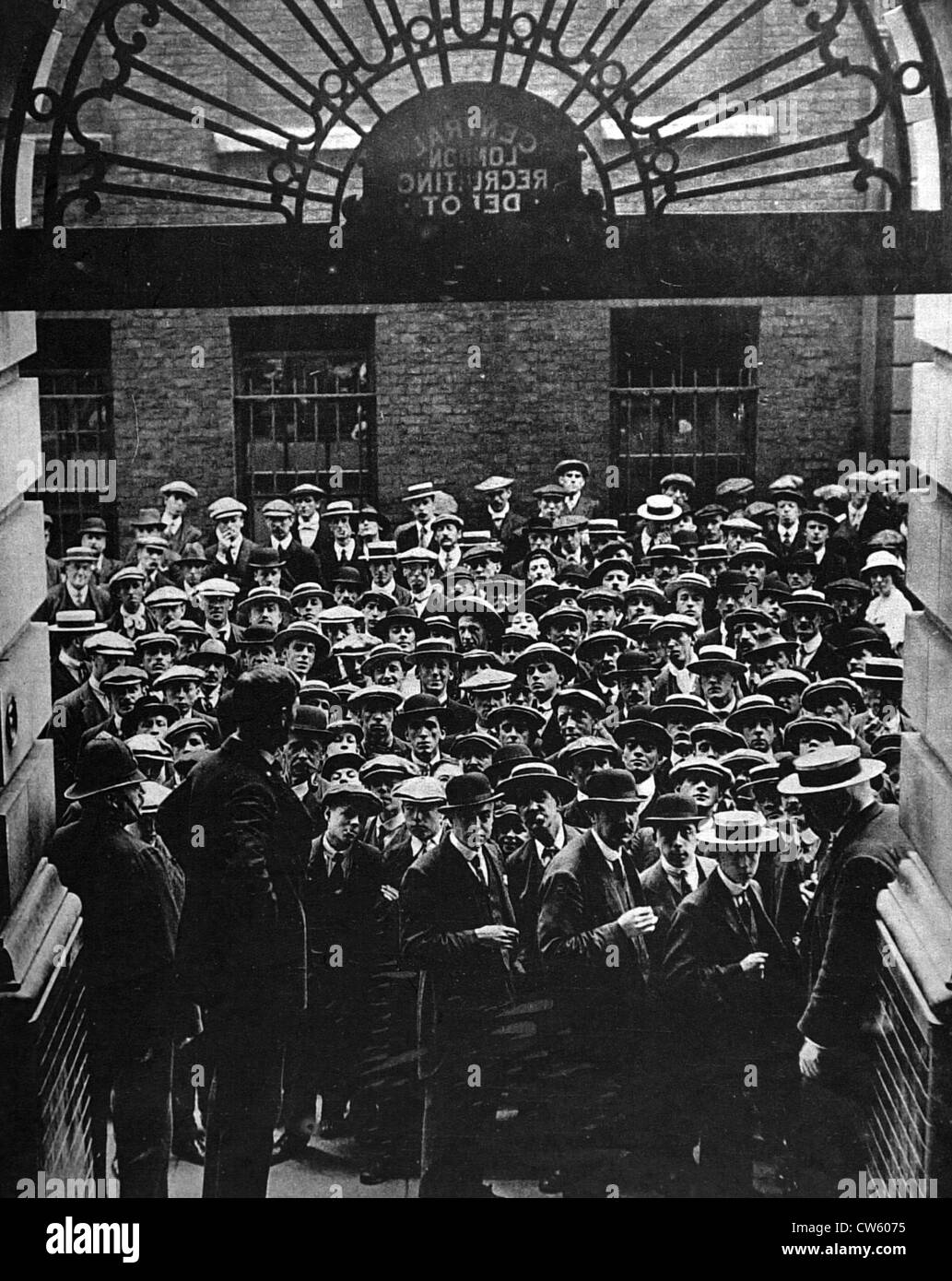 World War I. England raises an army of 500,000 men (1914 Stock Photo ...