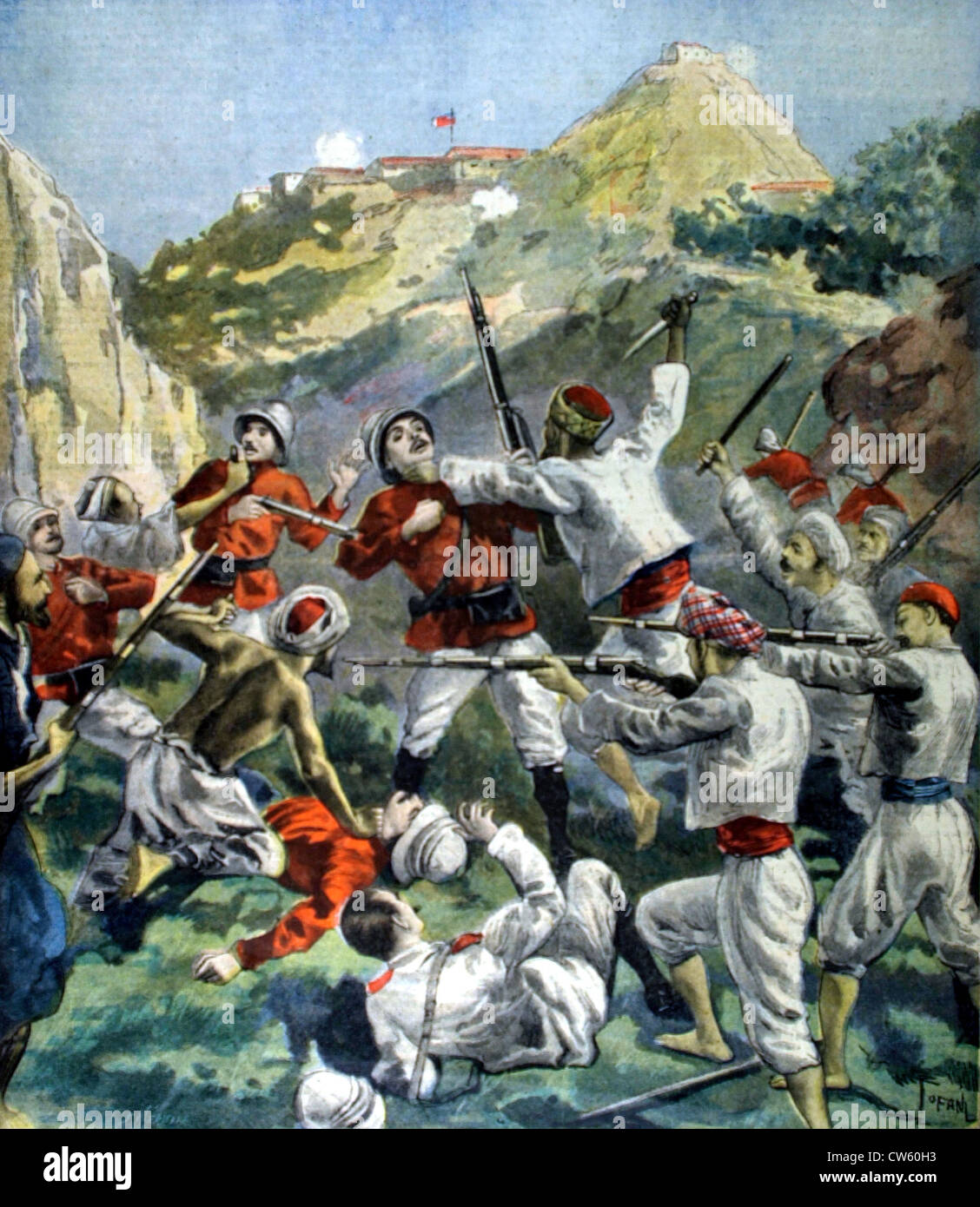 Revolt in India. The English, under siege in Mala-Khan (1897 Stock ...