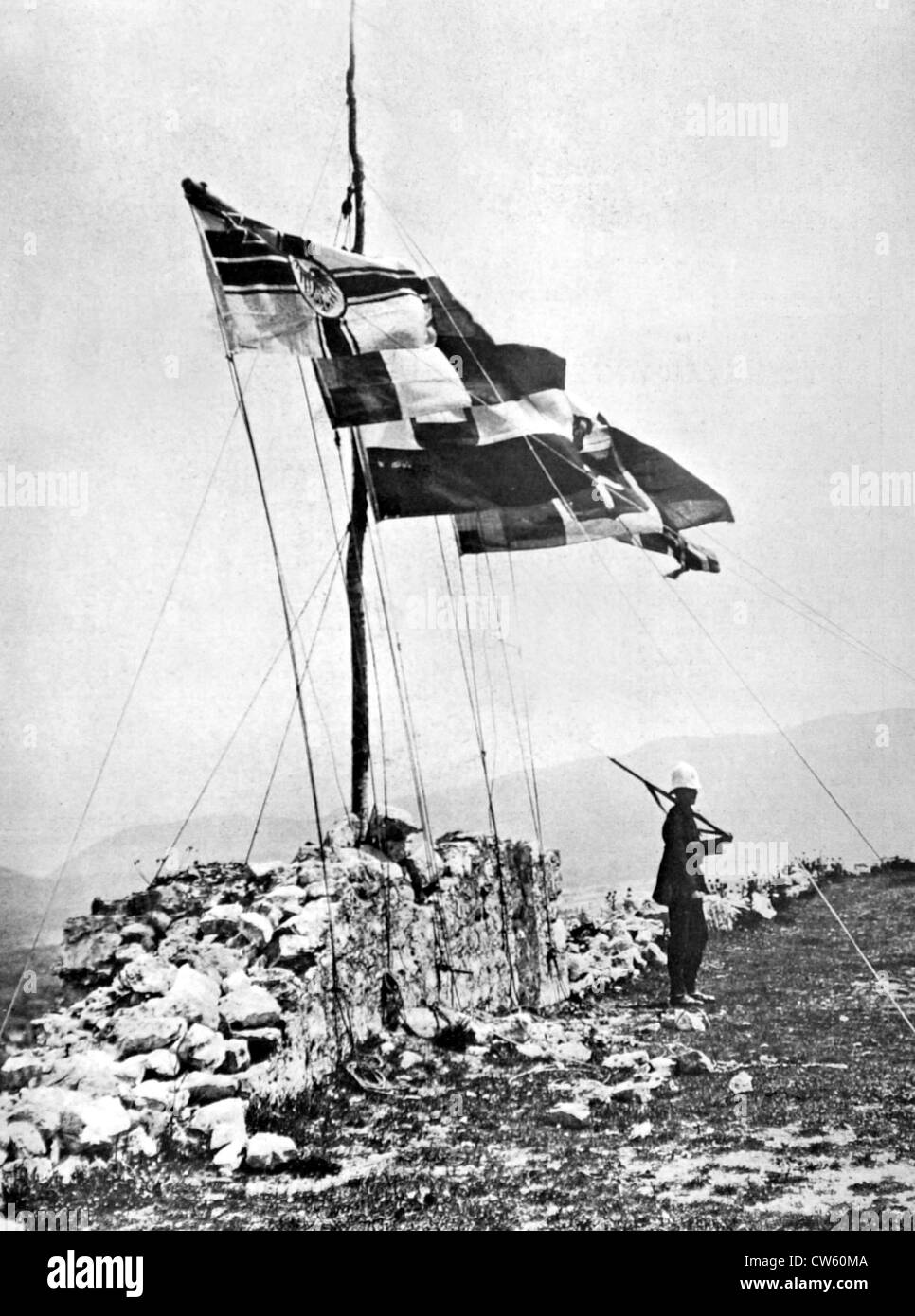 Albania 1913 war of the balkans flags of the germany hi-res stock ...