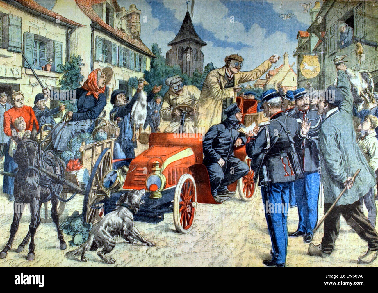 In a French village: a speeding ticket (1904 Stock Photo - Alamy