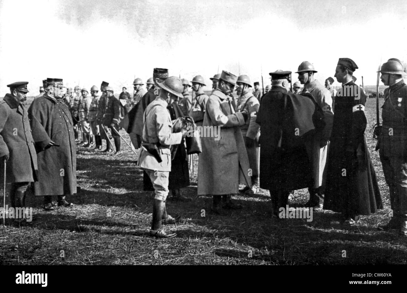World War I. At the front, King George V of England and French ...
