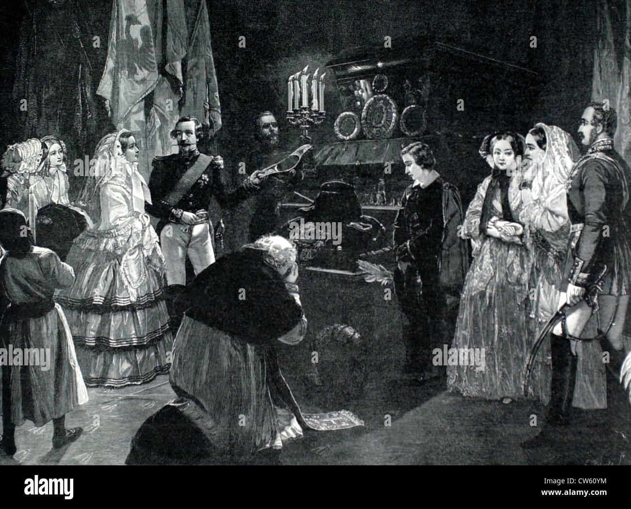 France 1855 queen victoria visiting the tomb of napoleon i hi-res stock ...